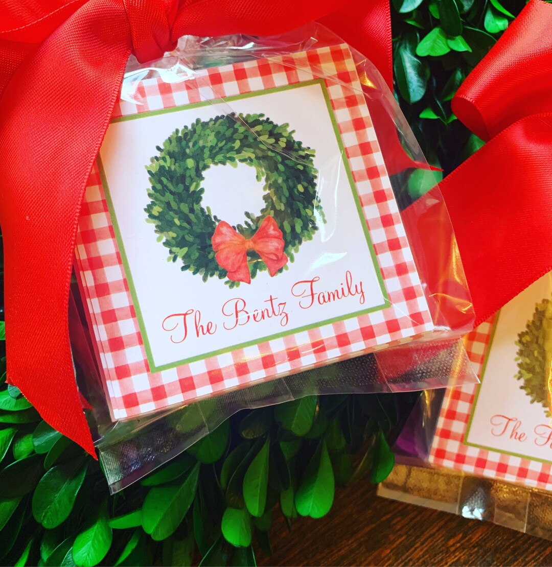 Boxwood Wreath Christmas Enclosure Card - Etsy