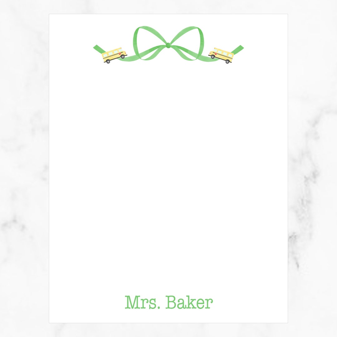 Teacher Bow Notepad - Etsy