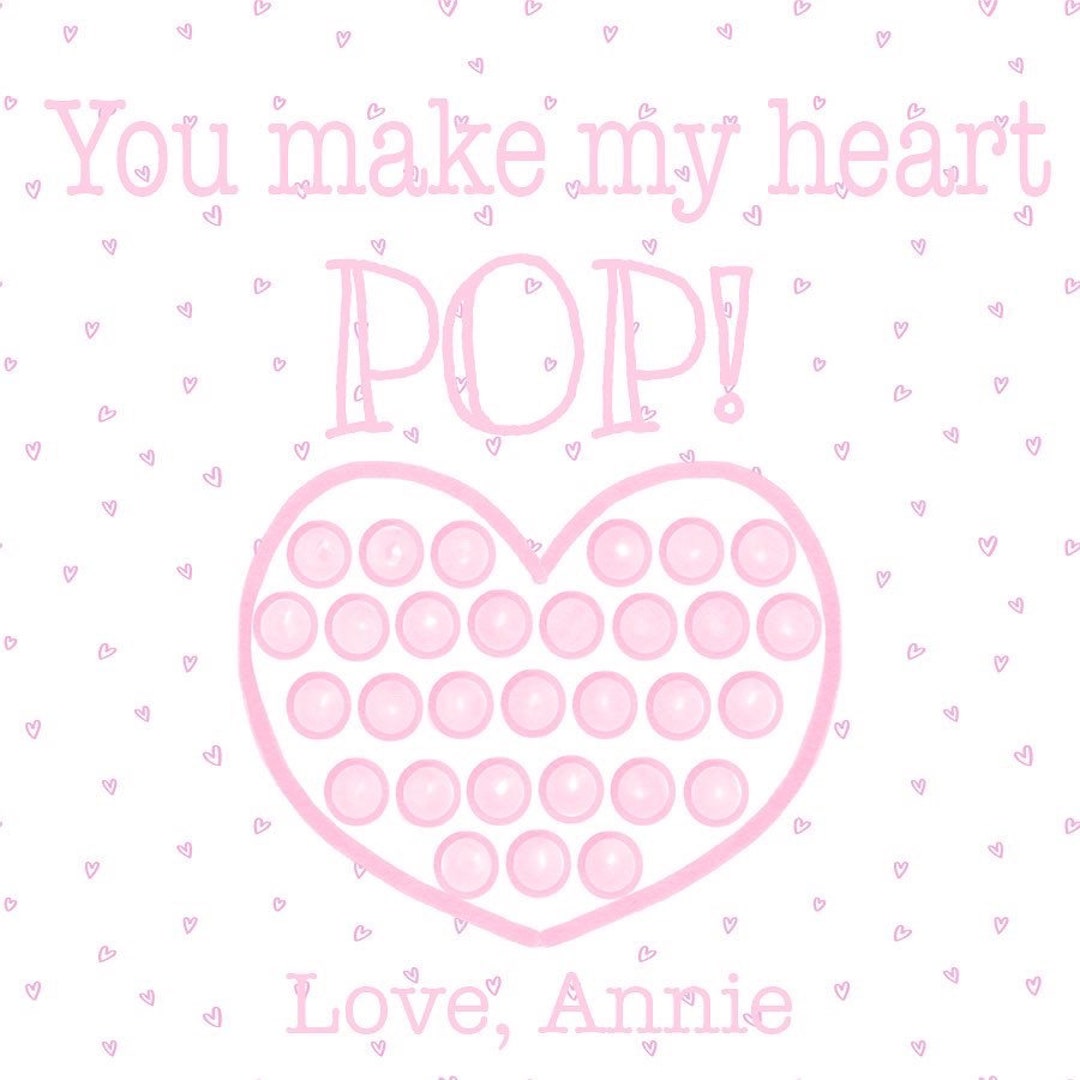 Pink Pop It Heart Valentines - Etsy