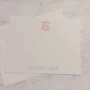 Chic Monogram Flat Note Cards for Girls - Etsy