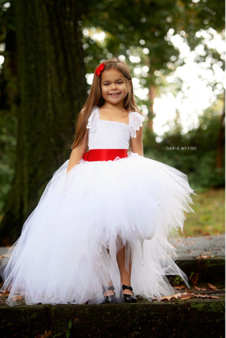 White Hi Low Tutu Dress White Tutu Dress Flower Girl Jr Etsy