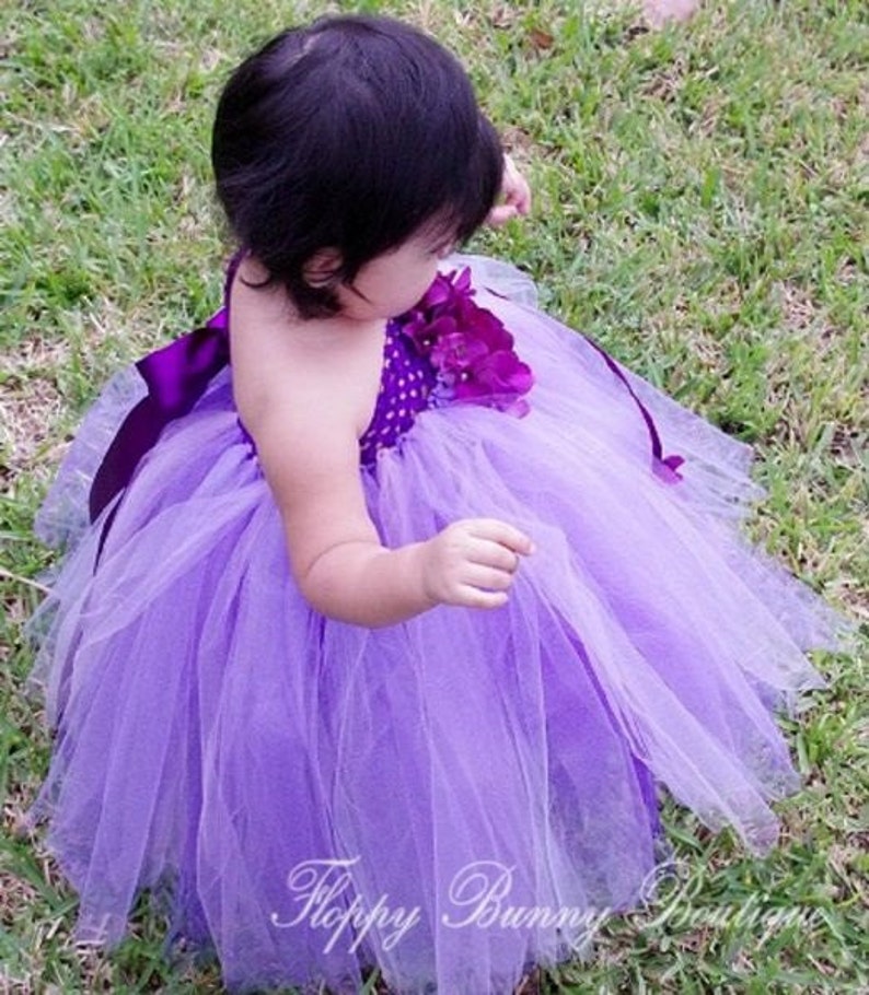 Purple Tutu Dress Flower Girl Jr Bridesmaid Birthday Etsy