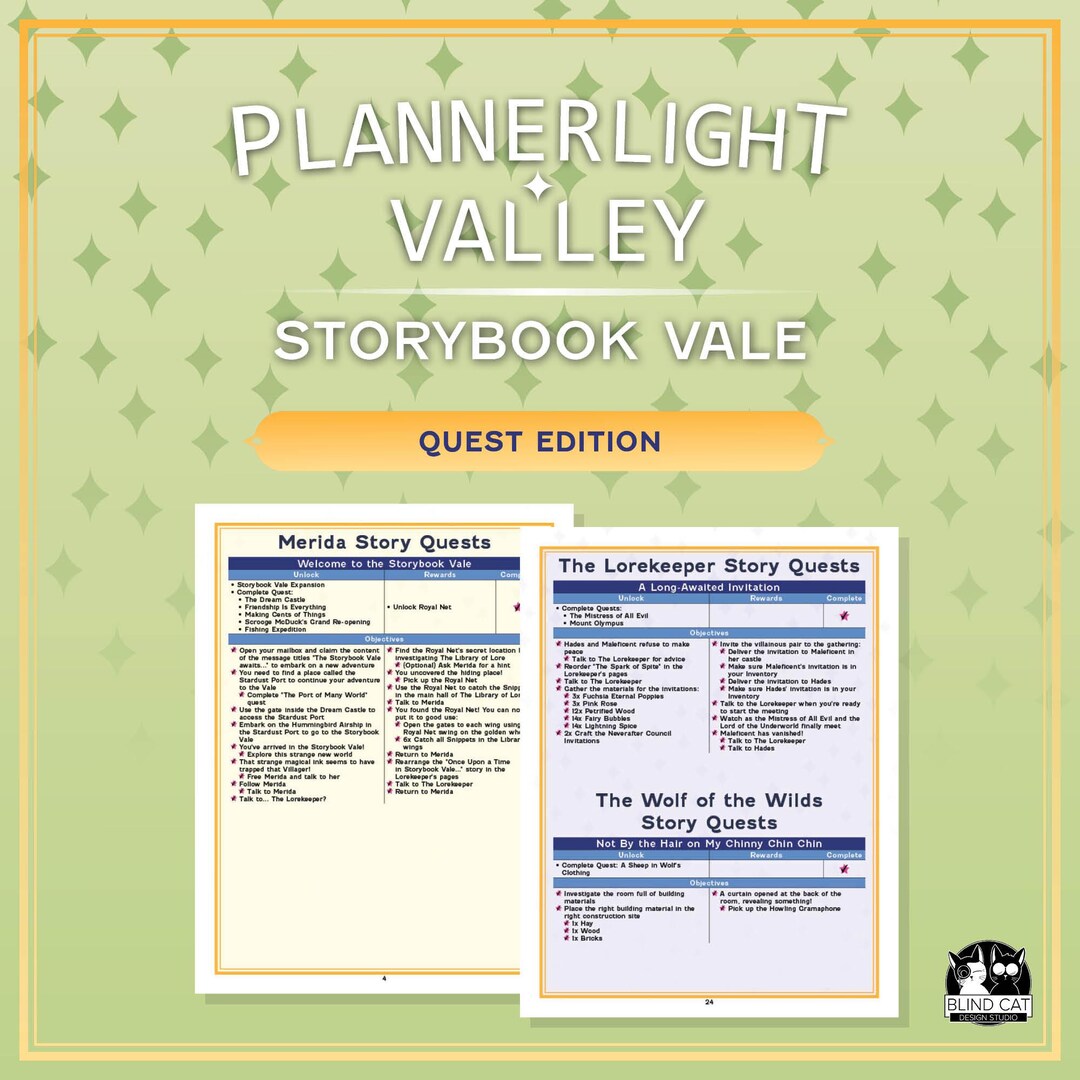 Plannerlight Valley - Storybook Vale | Quest Edition - Etsy