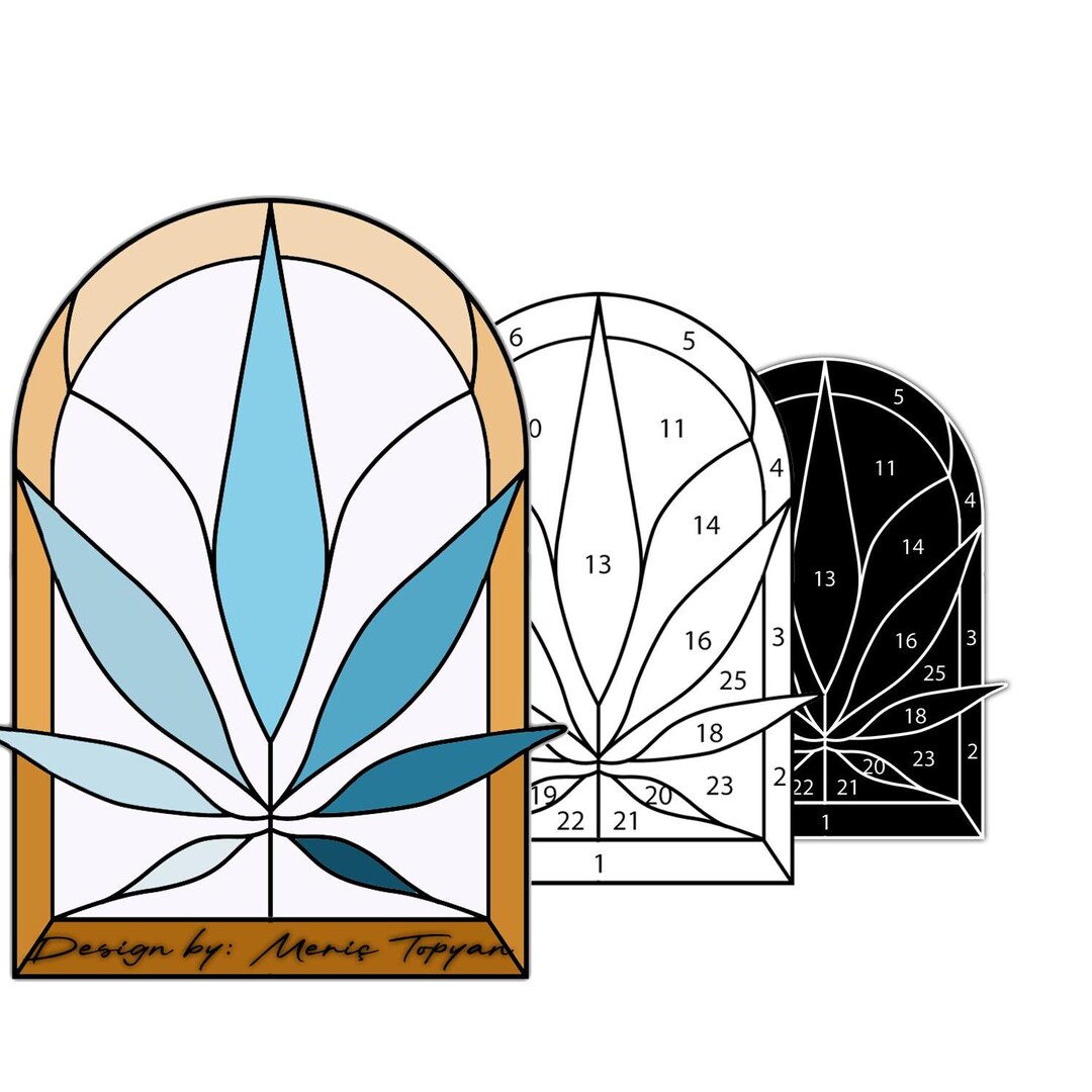Weed Leaf Stained Glass Pattern Template Digital Download | 4/20 ...