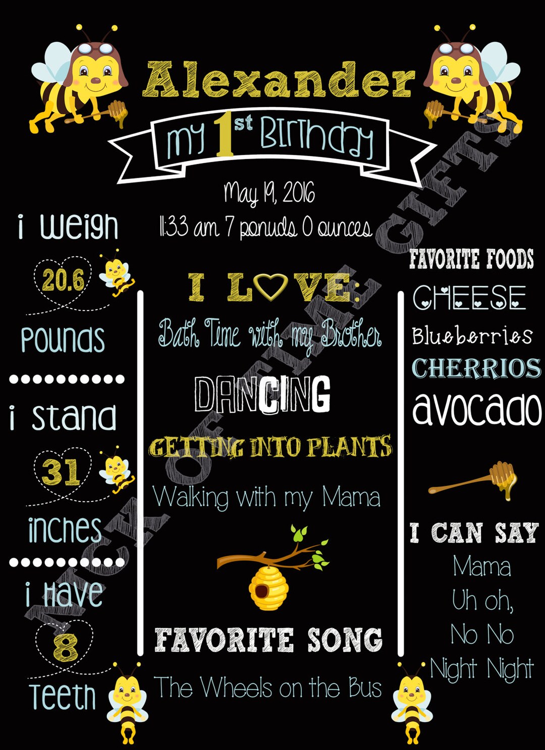 Busy Bee Birthday Sign, Chalkboard Sign, First Birthday Chalkboard Sign ...