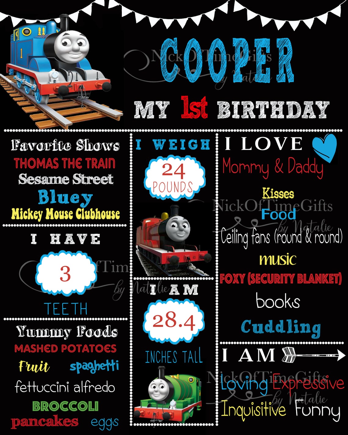 Thomas the Train Chalkboard Birthday Sign Thomas the Tank - Etsy