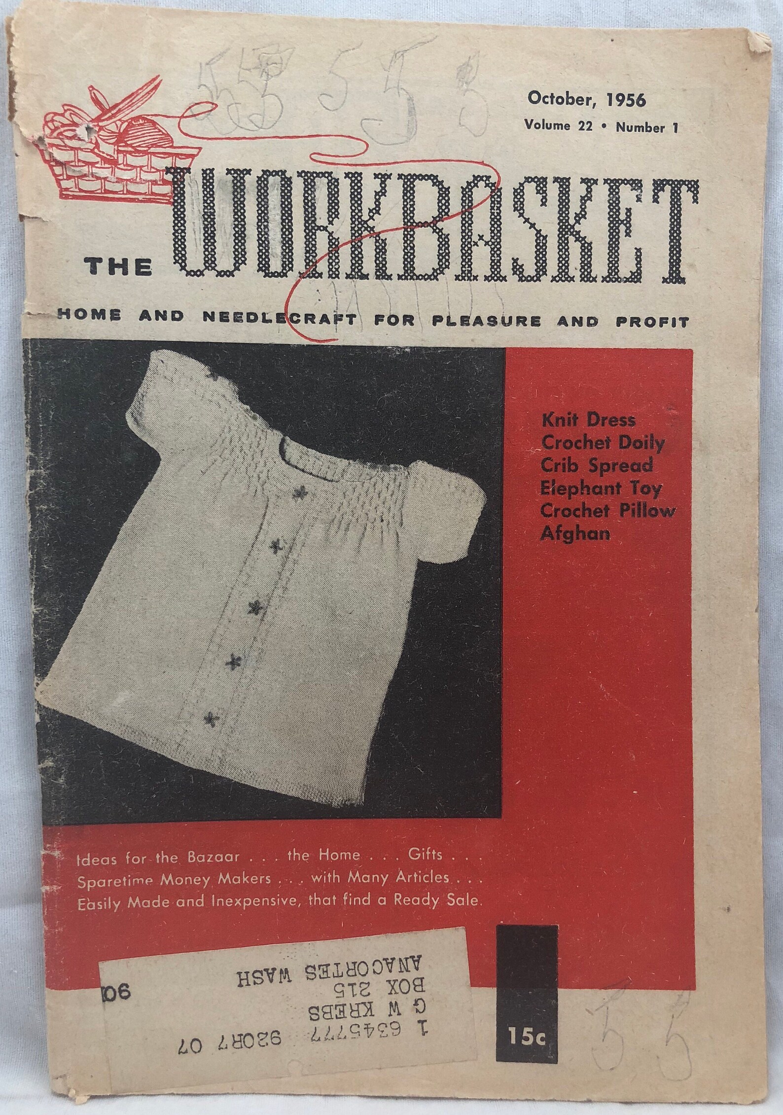 Workbasket Magazine Home Needlecraft Projects Vintage October 1956 ...