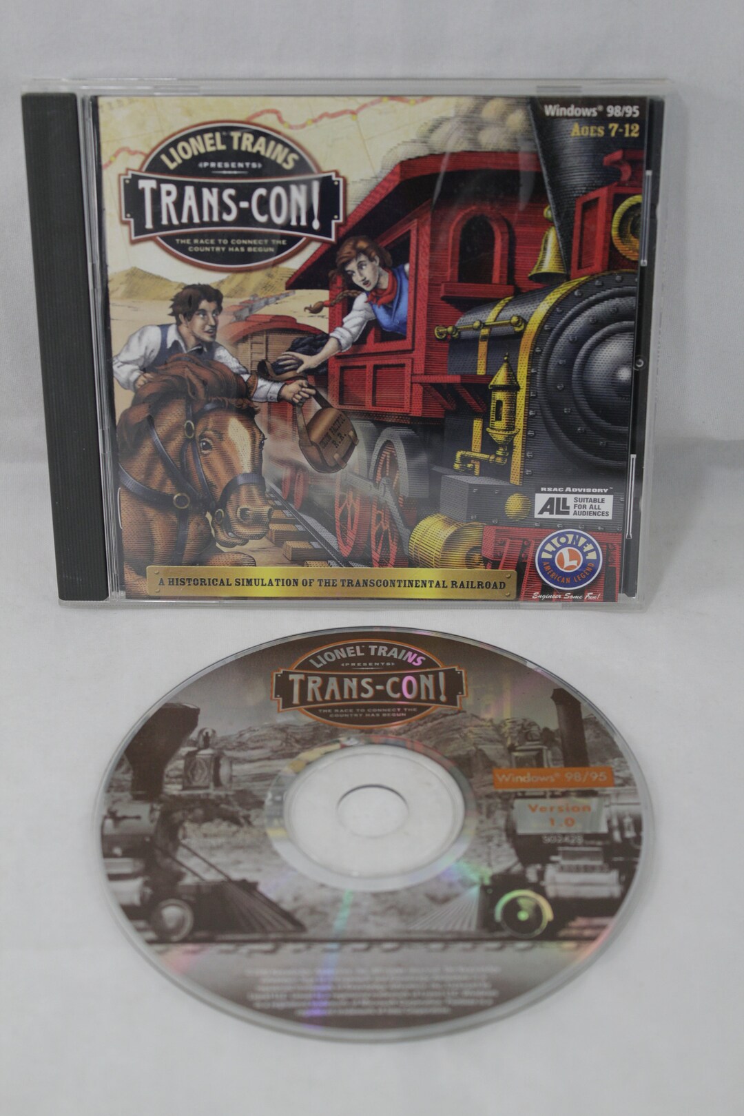 Lionel Trains Trans-con Game PC CD-ROM Knowledge Adventure 1999 Windows ...