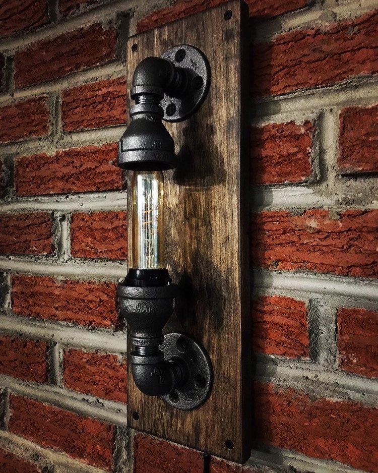 Custom Finishes/industrial Pipe Wall Sconce/steampunk Decor/pipe ...