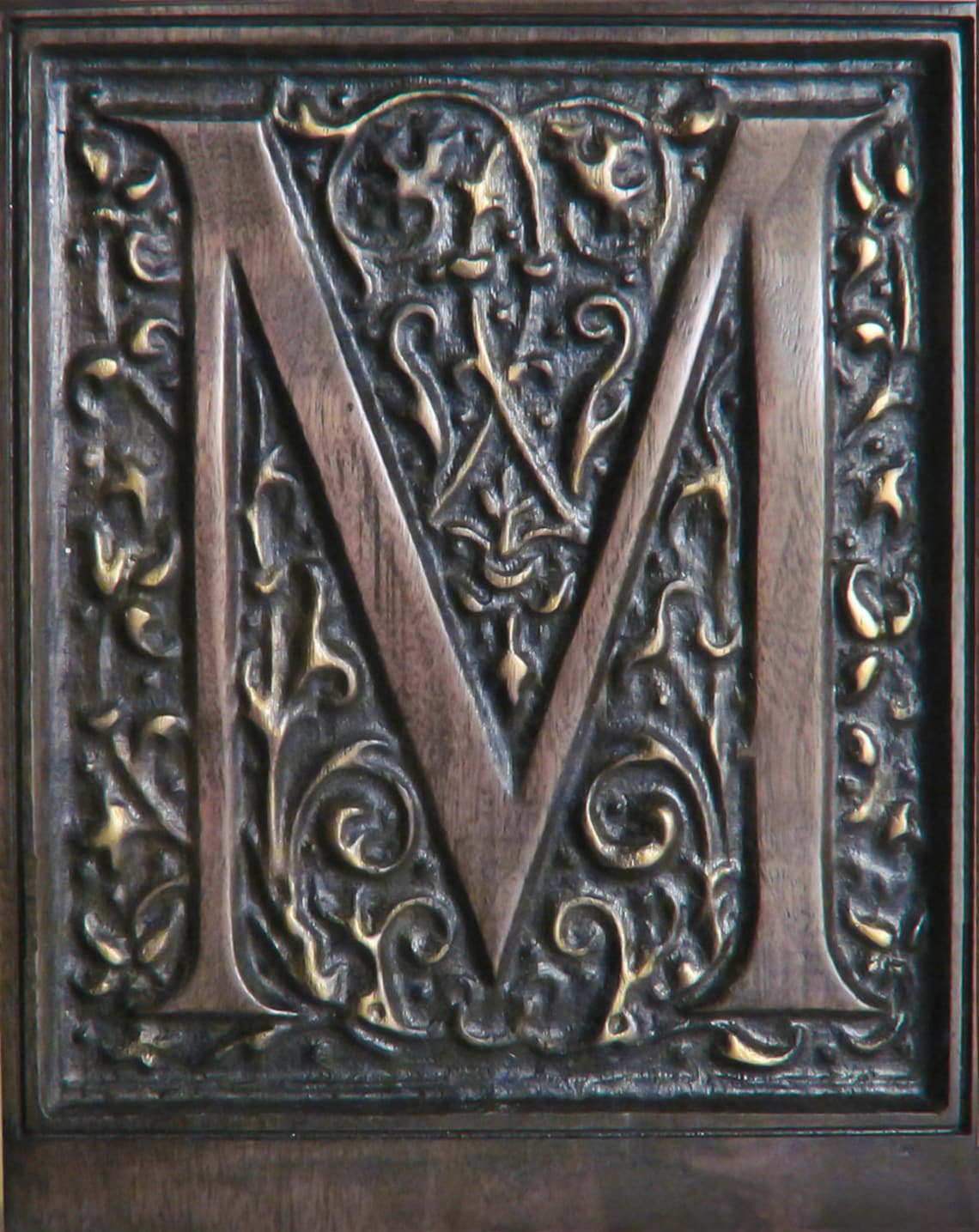 Intricately Carved Wood Monogram Letter in Walnut Using CNC. Choose Any ...