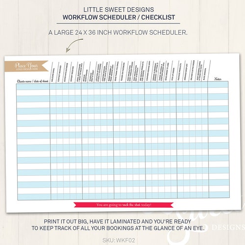 Photographer Client Workflow Chart Template Photography | Etsy