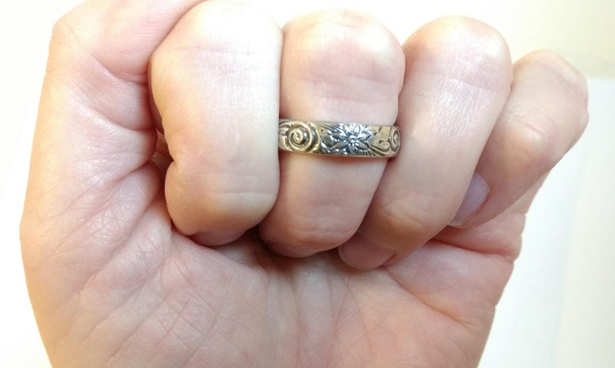 Sterling Silver Floral Pattern Ring Silversmith Ring Wedding | Etsy