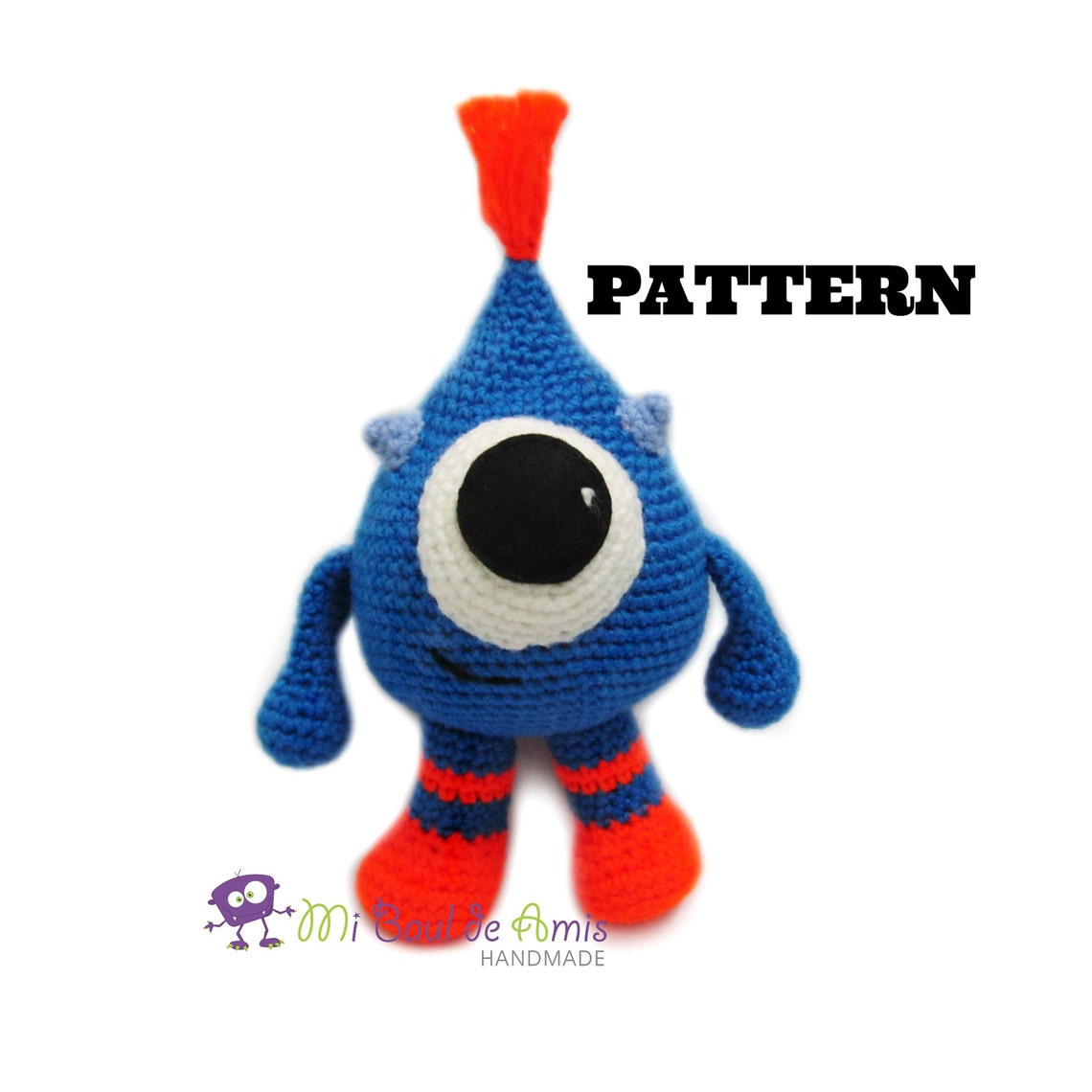 Crochet DIGITAL PATTERN Monster - Alien Amigurumi - One Eye Stuffed Toy ...
