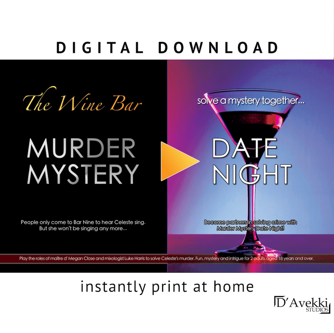 2-player Cocktail Themed Murder Mystery Date Night® Game for Valentine ...