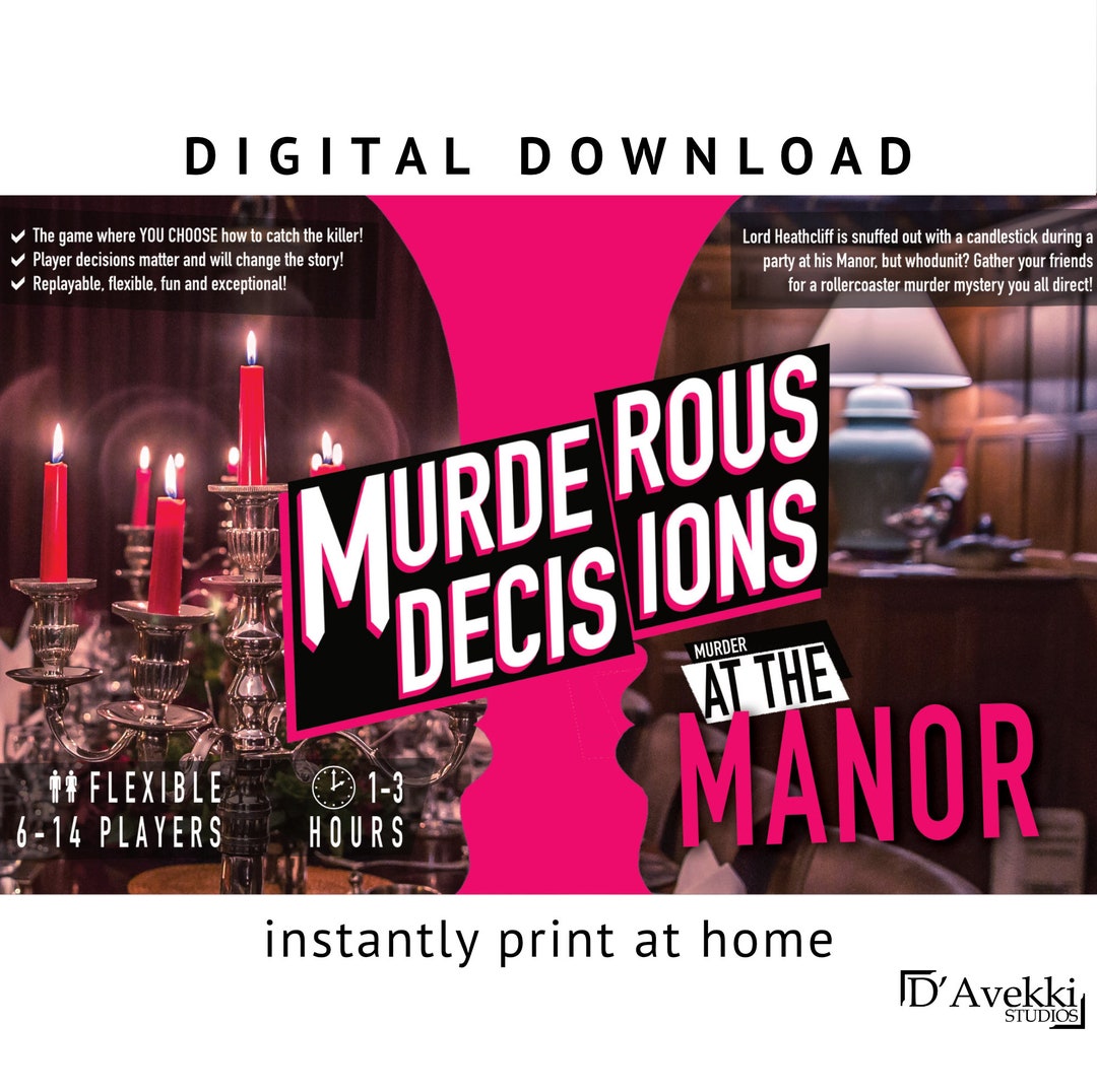 6-14* Player Murder at the Manor Murderous Decisions® Dinner Party Game ...