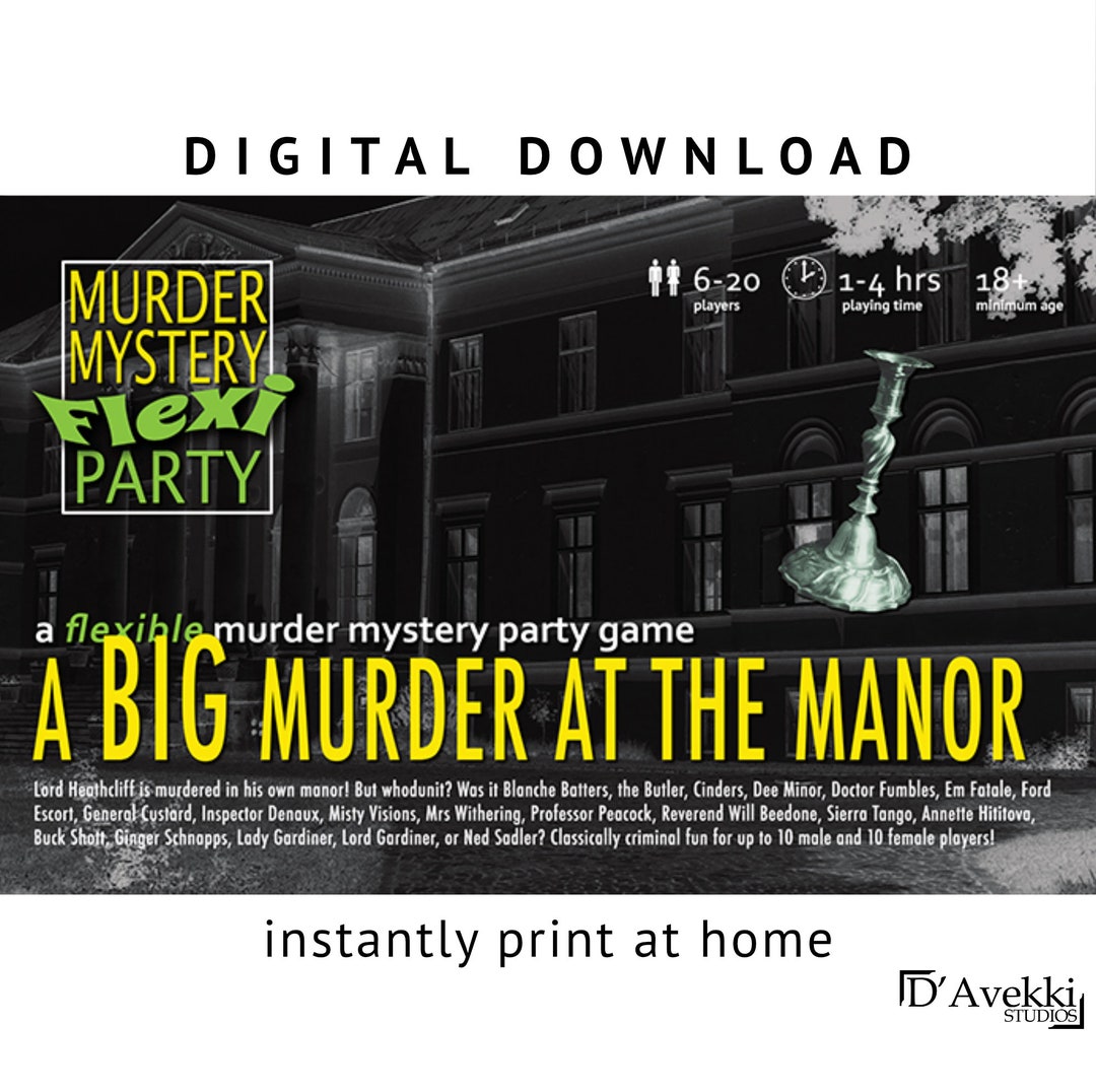 Manor House 6-20 Player Murder Mystery Flexi Party® Game [digital ...