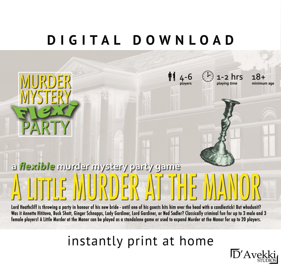 A Mini Manor Mystery 4-6 Player Murder Mystery Flexi Party® Game ...
