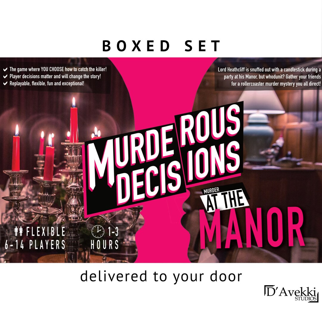 Murder at the Manor (2024) Murderous Decisions® for 6-14* Players ...