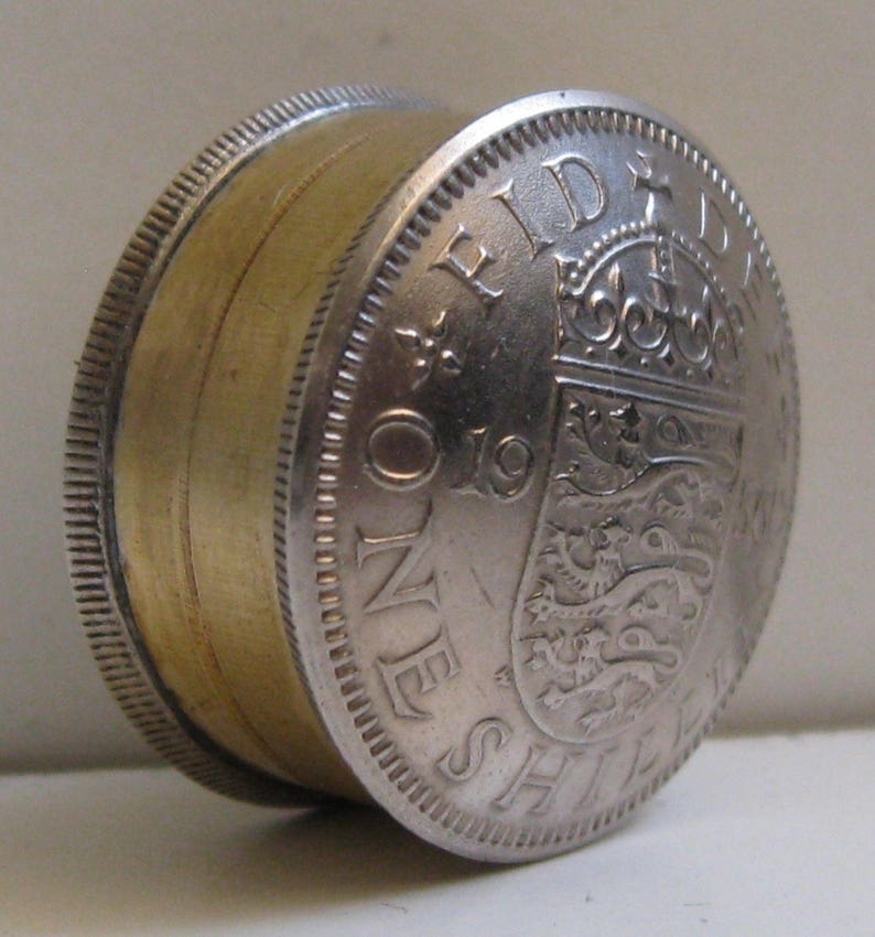 Vintage British Shilling Coin Pill Box / Snuff Box / Stash Box - Etsy