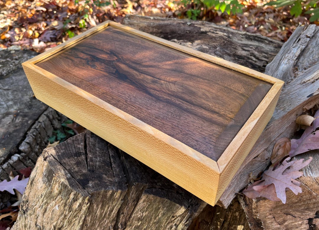 Stunning Figured Walnut and Sycamore Sliding Top Box - Etsy
