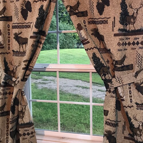 Rustic Cabin Curtains - Etsy