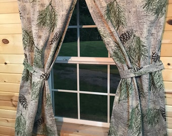 Rustic Cabin Curtains | Etsy
