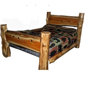 CEDAR LOG BED- Cedar Slab Bed- Cal King - Etsy