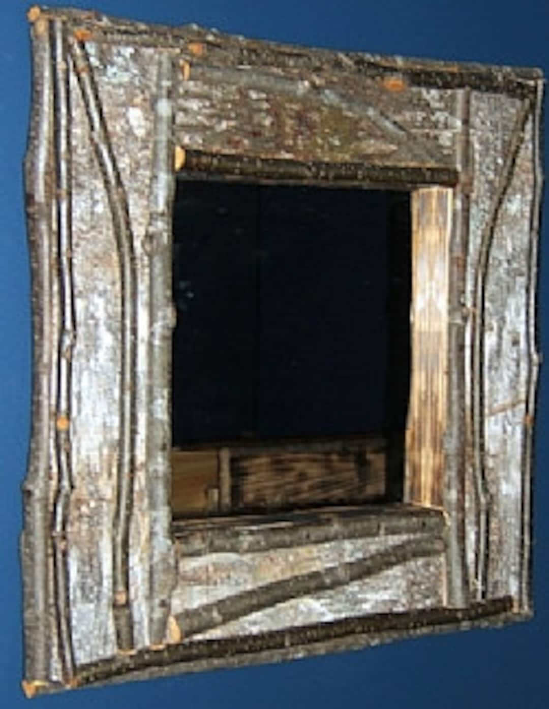 RUSITC BIRCH Bark FRAME With Hickory Twig - Rustic Picture Frame - Etsy