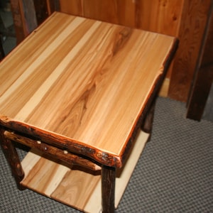 HICKORY LOG TABLE - Old Fashioned Hickory Side Table - Etsy