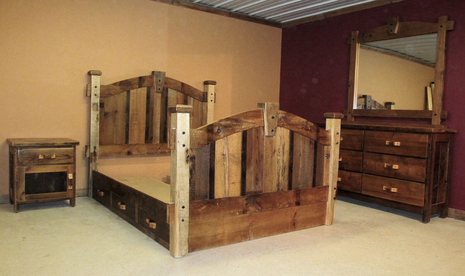 Reclaimed Barn Wood Platform Bed Arched - Etsy
