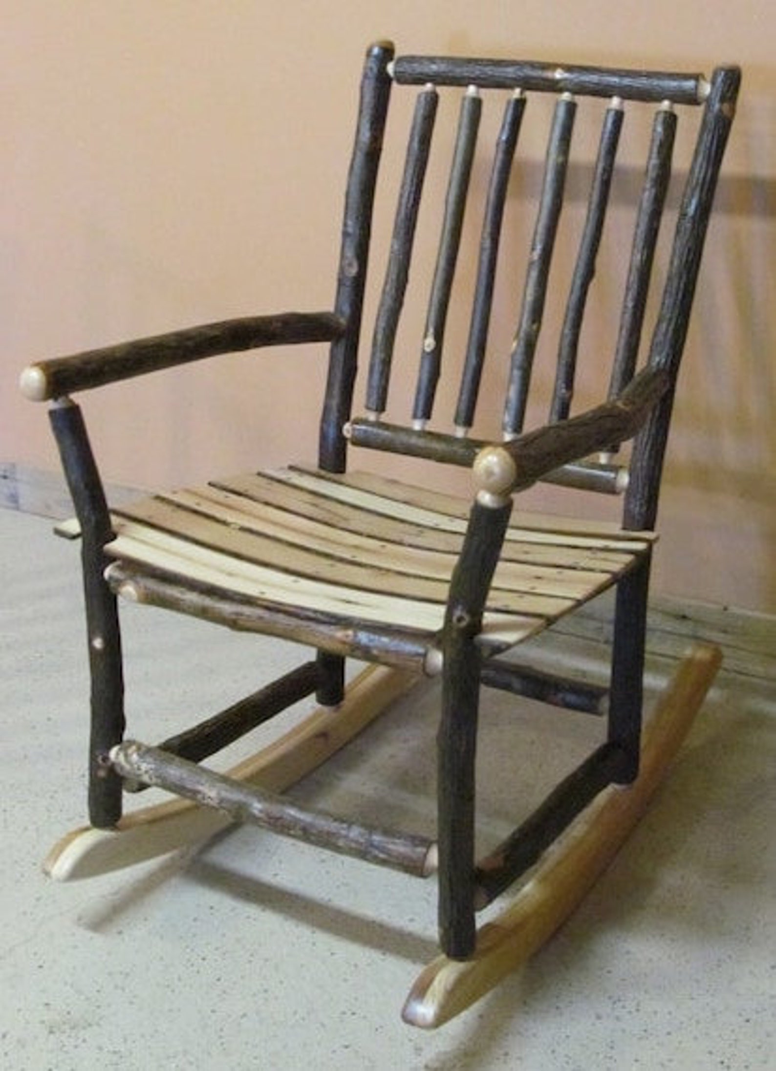 Hickory Log Rocking Chair | Etsy