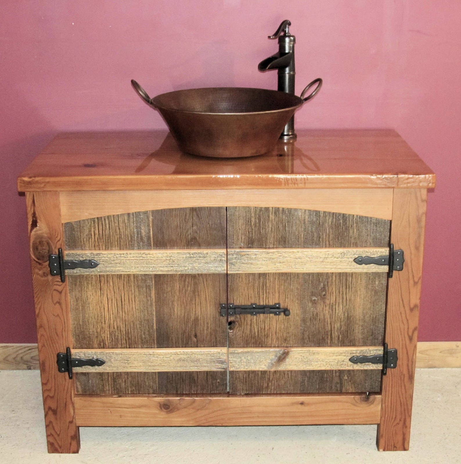 Arched Barnwood Vanity Package With Sink, Faucet and Top - Etsy