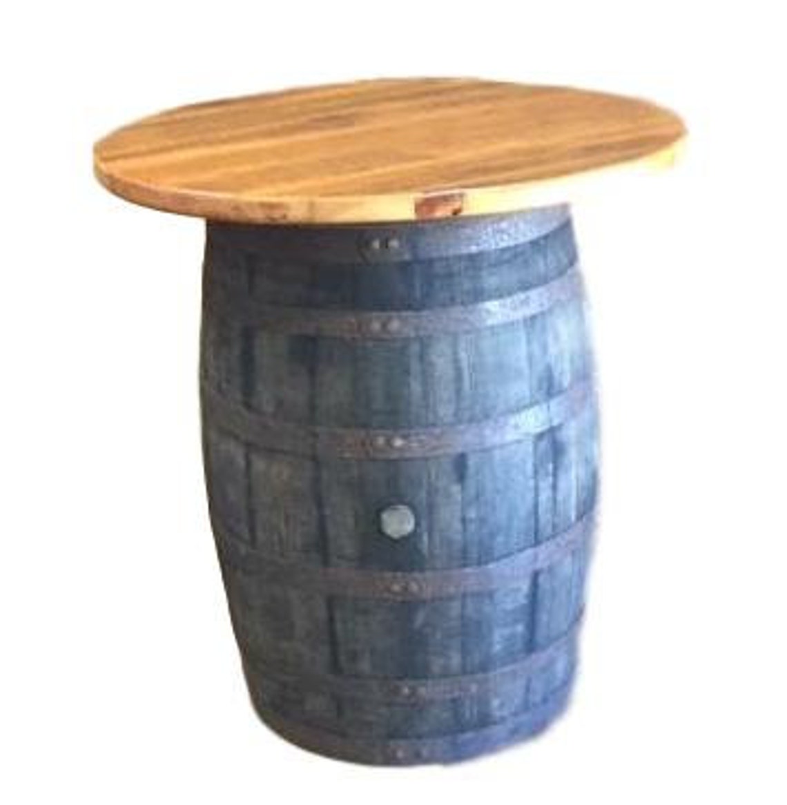 Whiskey Barrel Table With Barnwood Top - Etsy