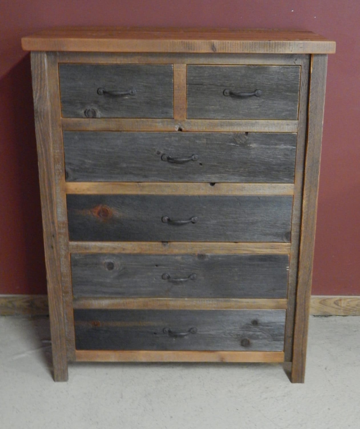 Reclaimed Barn Wood Six Drawer Dresser Chest - Etsy