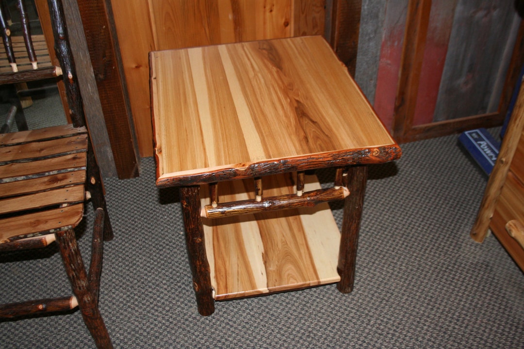 HICKORY LOG TABLE - Old Fashioned Hickory Side Table - Etsy
