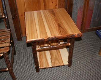 HICKORY LOG TABLE Old Fashioned Hickory Side Table | Etsy