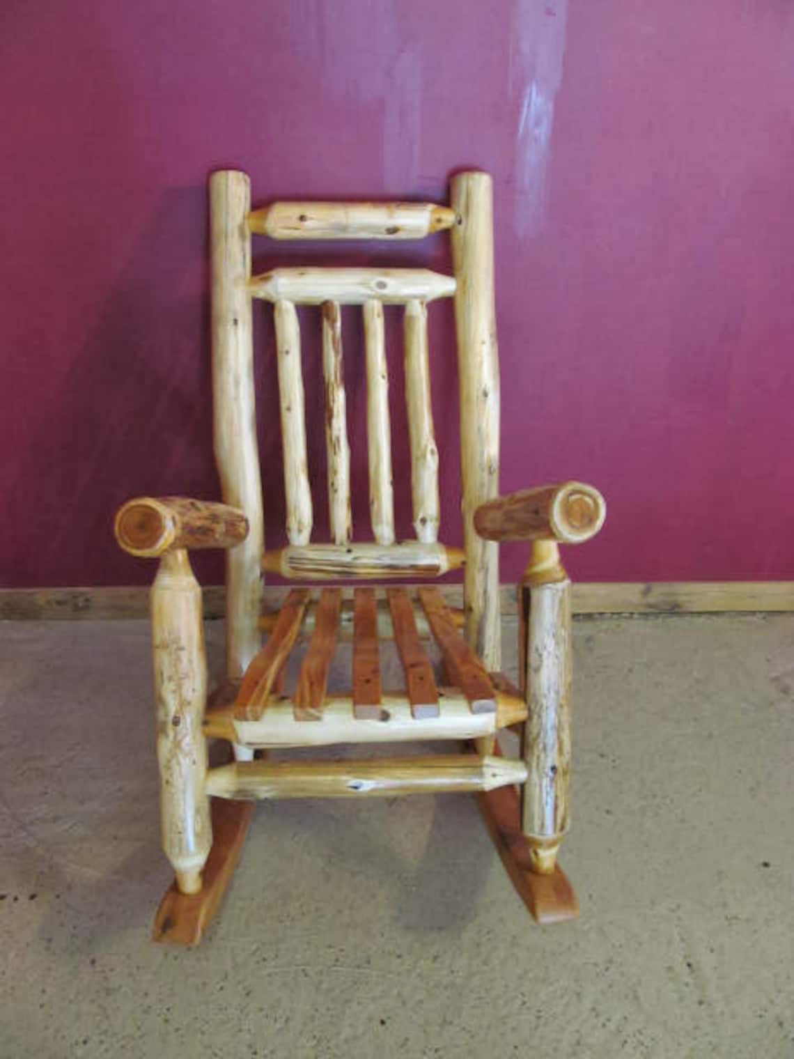 Rustic Cedar Log Rocking Chair - Etsy
