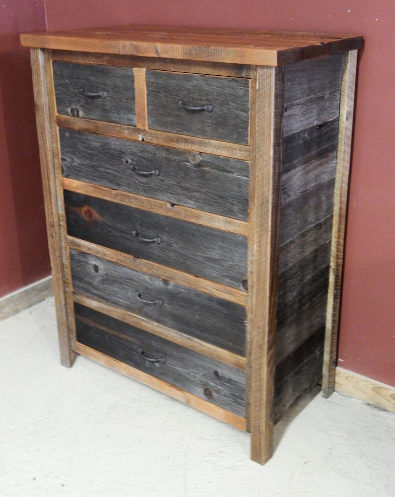 Reclaimed Barn Wood Six Drawer Dresser Chest - Etsy