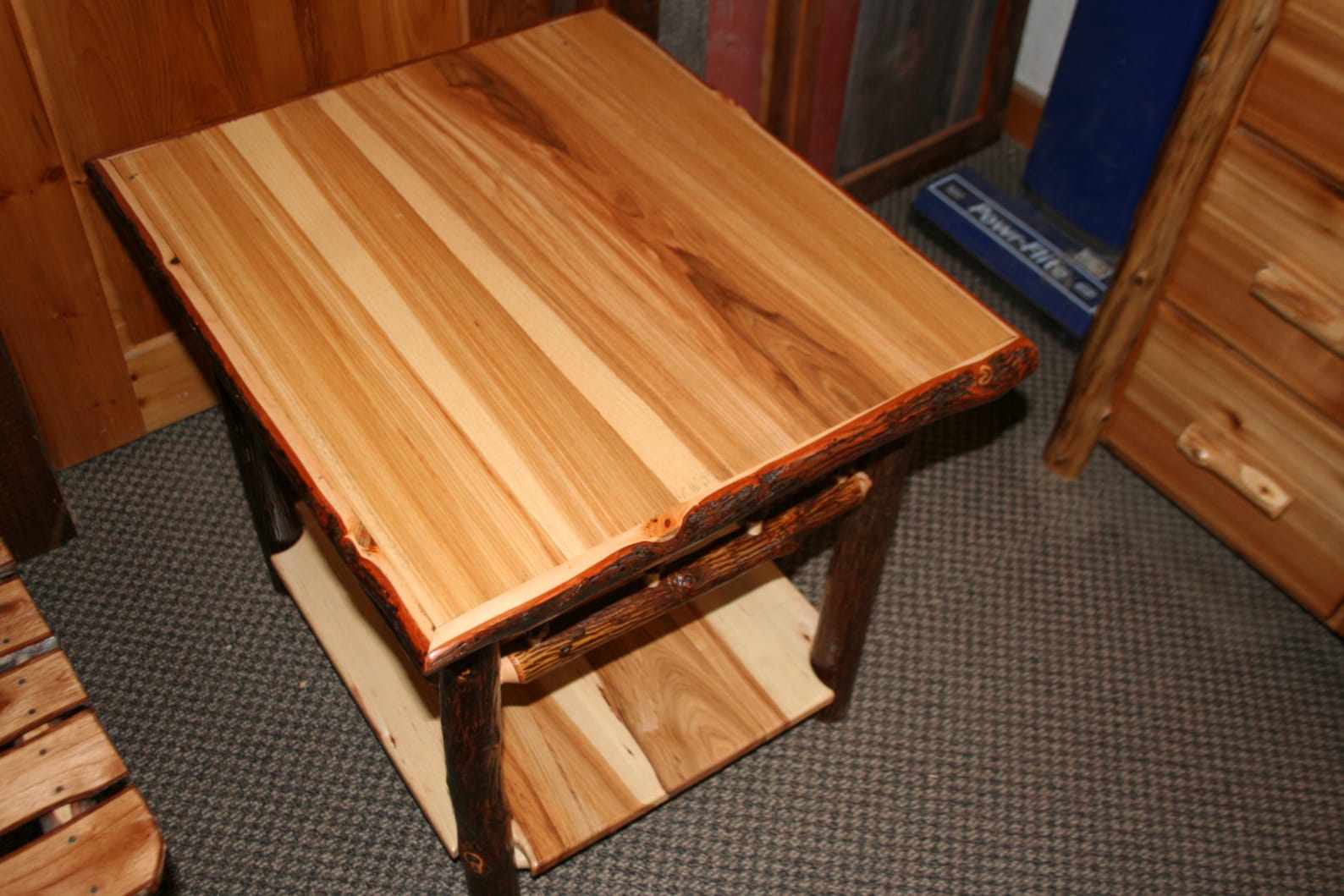 HICKORY LOG TABLE Old Fashioned Hickory Side Table - Etsy