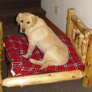 RUSTIC DOG BED Cedar Log Dog Bed Pet Bed | Etsy