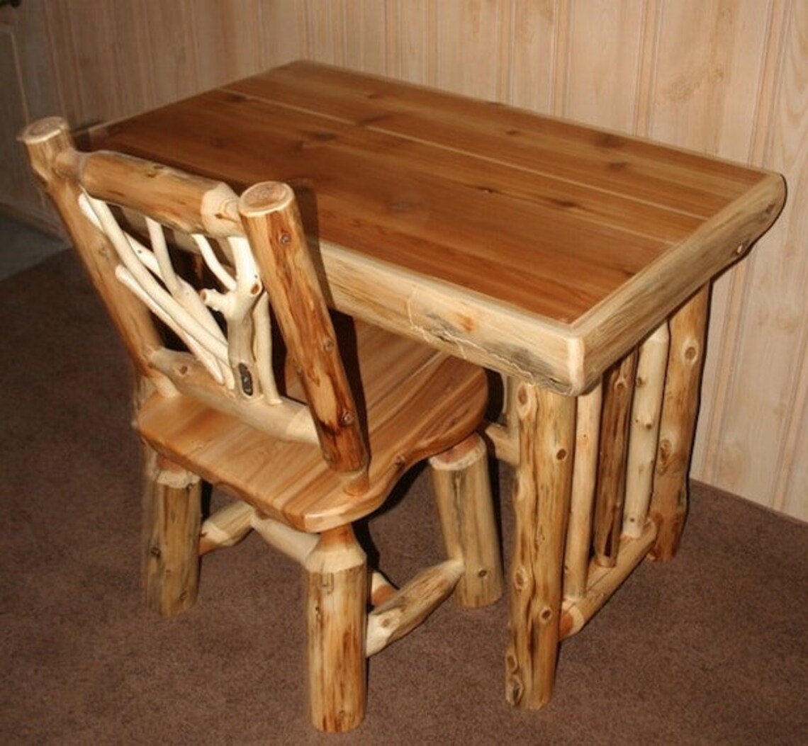 CEDAR LOG DESK Cedar Log Writing Desk - Etsy