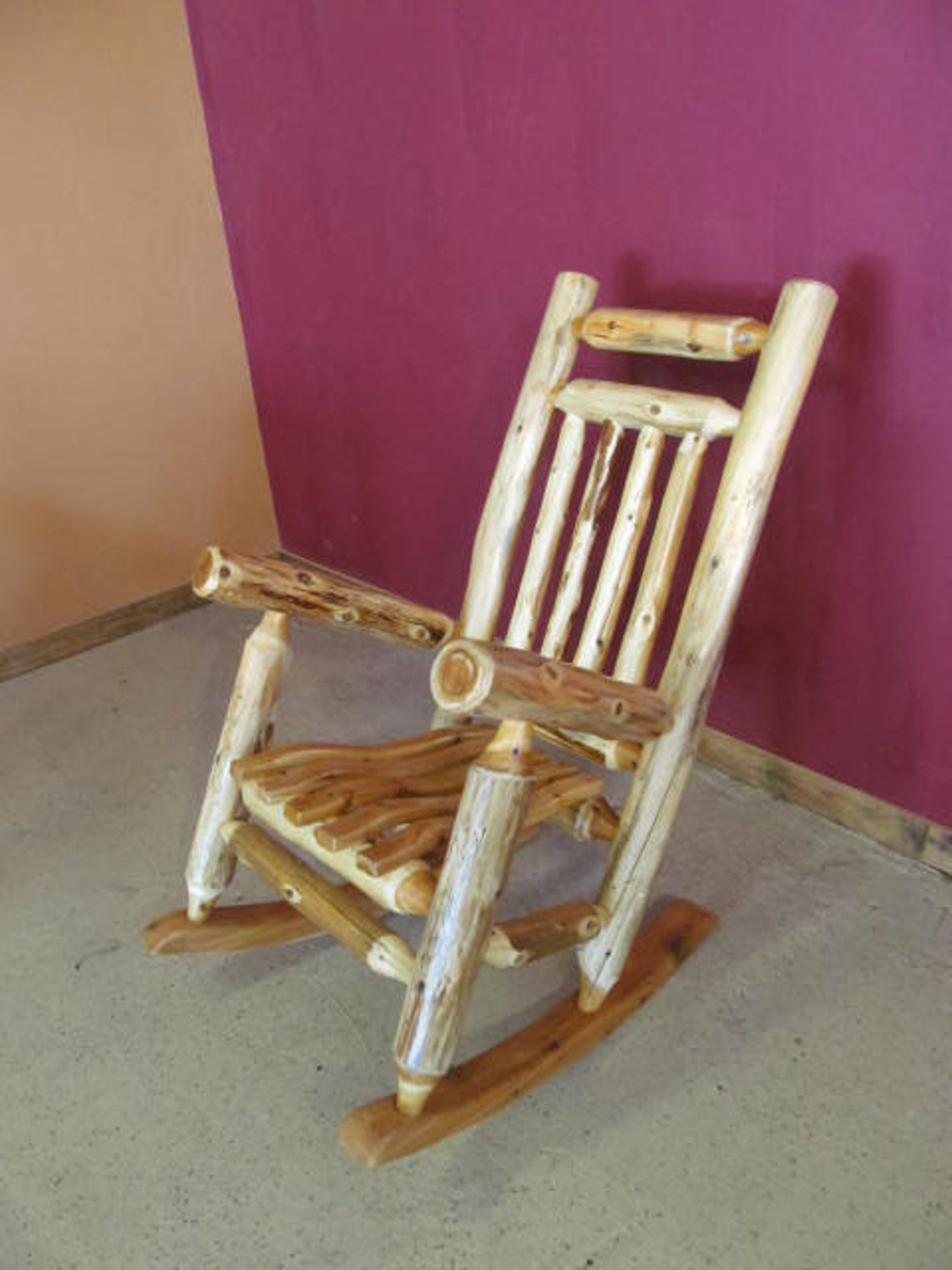 Rustic Cedar Log Rocking Chair - Etsy