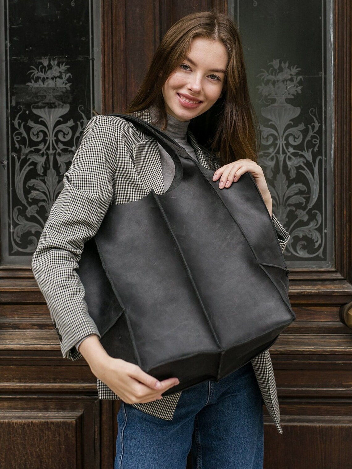 Oversized Bag Extra Large Leather Tote Bag Leather Tote Bag - Etsy