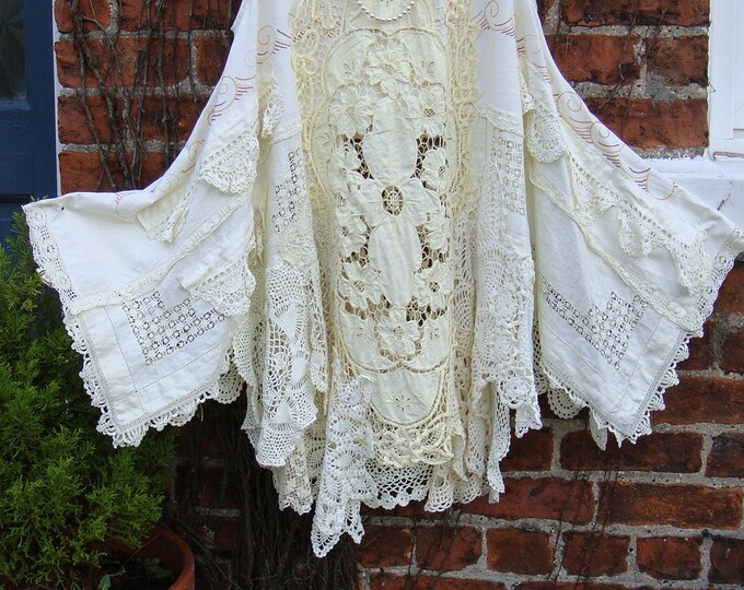 Amazing Doily Dress Lemons Creams Recycled Vintage Doilies Lace Mats ...