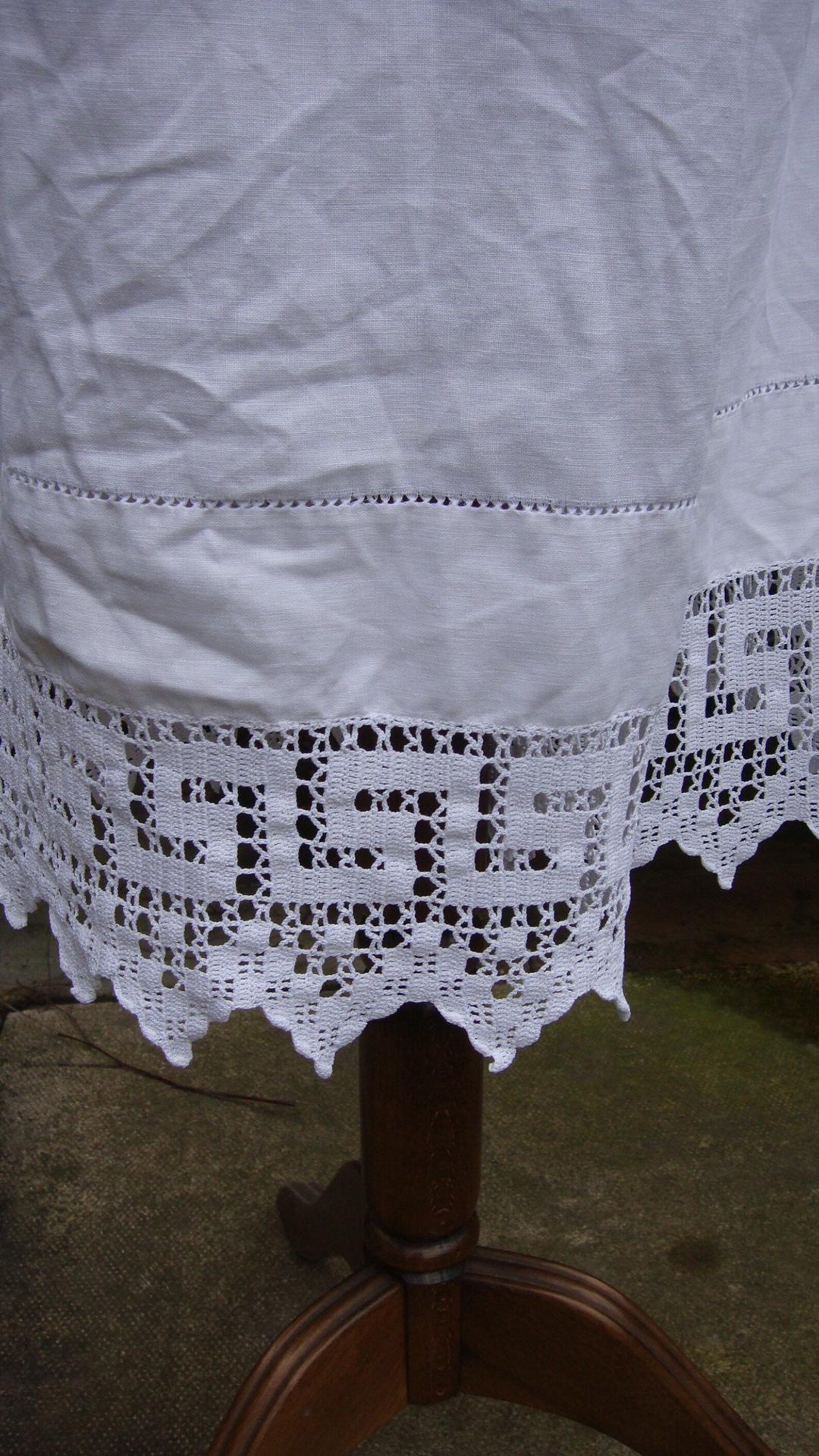 Lace Linen Bloomers: Reworked Vintage Tablecloth Wide Leg Pants Size L ...