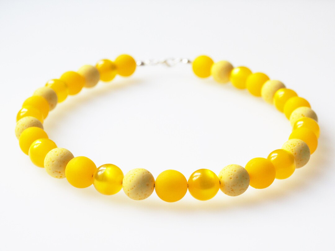 Yellow Necklace With Sunny Beads - Etsy