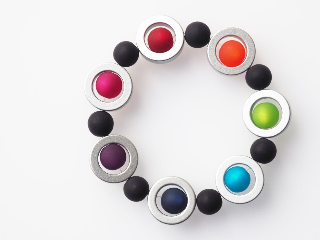 Colorful Bracelet Rainbow - Flexible Geometric Bracelet - Black ...