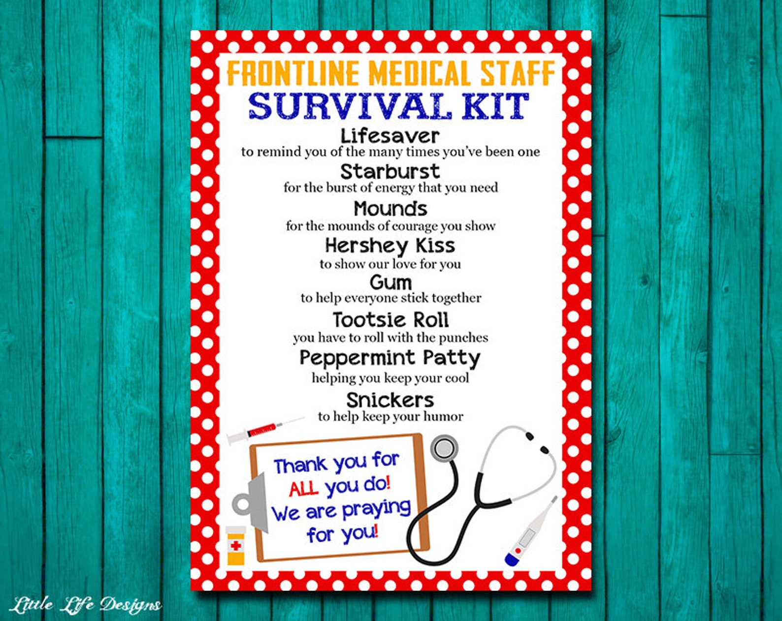 Front Line Medical Staff Gift. Nurse Gift Idea. Gift for Medical Staff ...