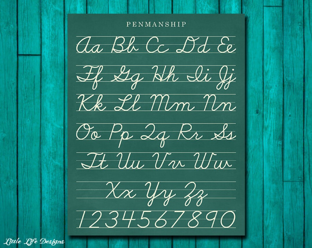 Classroom Decor. Cursive Alphabet Letters. Classroom Sign. Vintage ...