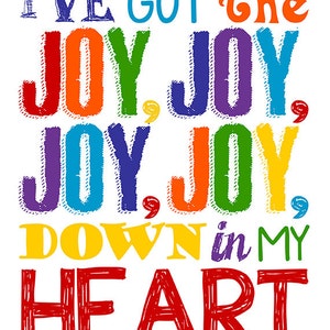 I've Got the JOY Down in My Heart Childrens Decor. Christian Decor ...